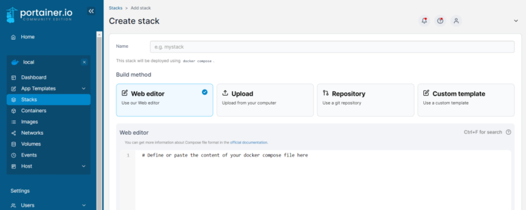 How to use a Dockerfile in Portainer